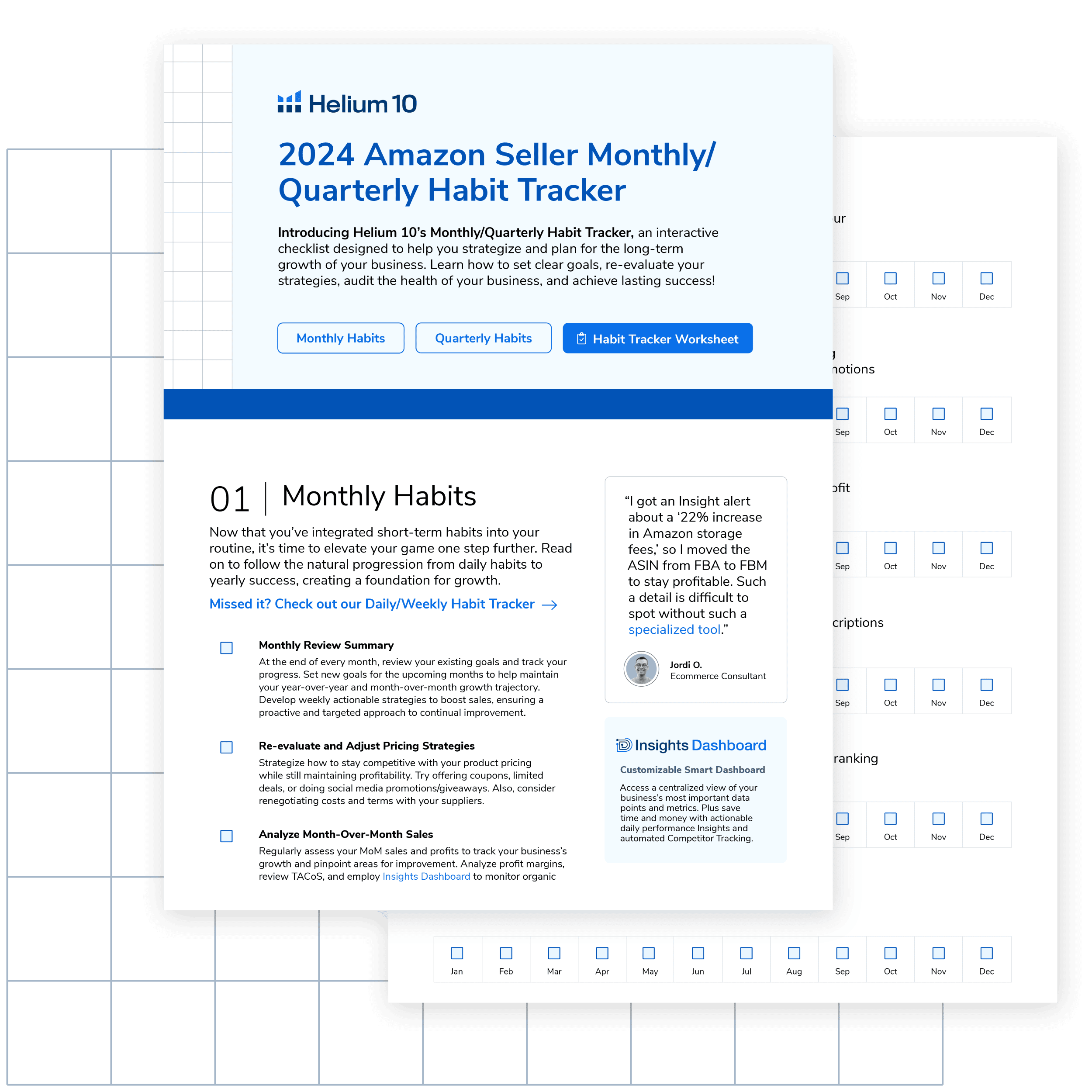 Amazon Seller Monthly Habit Tracker | Helium 10